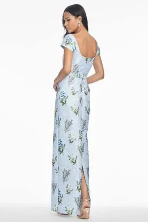 Sachin & Babi Printed Cloque Grace Gown
