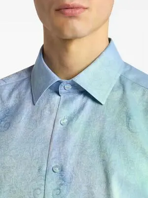 Etro Paisley-jacquard Cotton Shirt - Blue