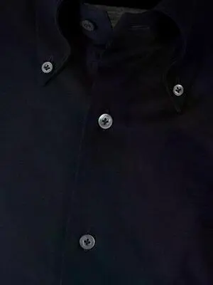 FRAY Piqué Cotton Shirt - Blue