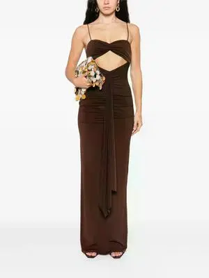 NISSA Cut-out Maxi Dress - Brown