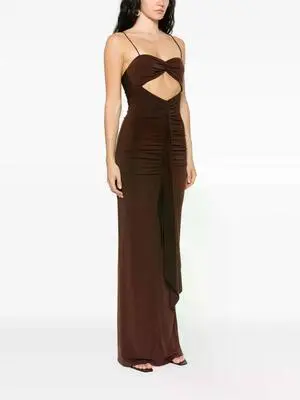 NISSA Cut-out Maxi Dress - Brown