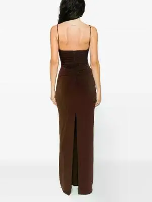 NISSA Cut-out Maxi Dress - Brown