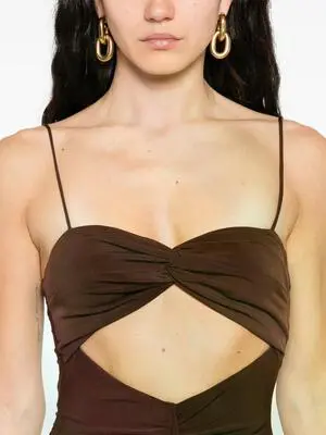 NISSA Cut-out Maxi Dress - Brown