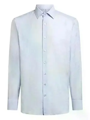 Etro Paisley-jacquard Cotton Shirt - Blue