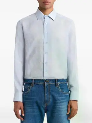 Etro Paisley-jacquard Cotton Shirt - Blue