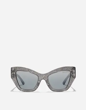 Dolce & Gabbana Lace Embellished Sunglasses - Dark Grey