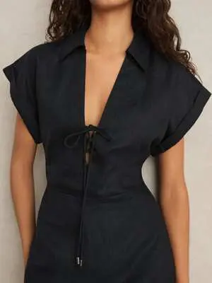 REISS Gwen Linen Mini Dress