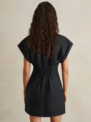 REISS Gwen Linen Mini Dress