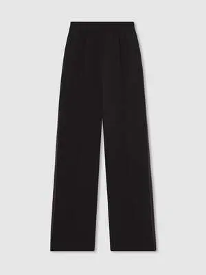 REISS Robyn Side-stripe Wide-leg Trousers - Black