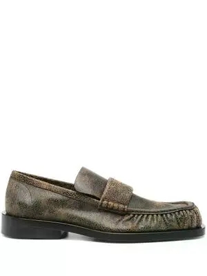 JIL SANDER Cracked-effect Loafers