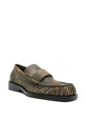 JIL SANDER Cracked-effect Loafers