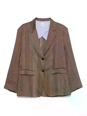 ALYSI Striped Single-breasted Blazer - Brown