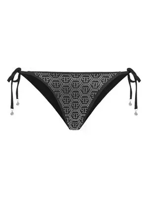 Philipp Plein Rhinestone-embellished Bikini Bottoms - Black