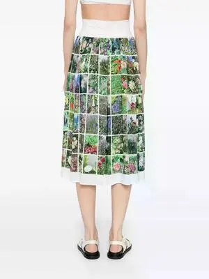 AGNÈS B. Graphic-print Pleated Skirt