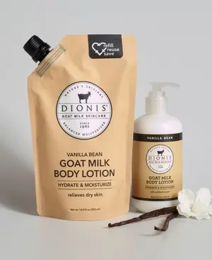 DIONIS GOAT MILK SKINCARE Vanilla Bean Goat Milk Body Lotion Refill Set