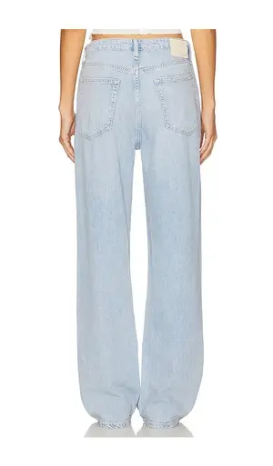 Rag & Bone Featherweight Logan Mid Rise Wide Leg Jeans - Blue