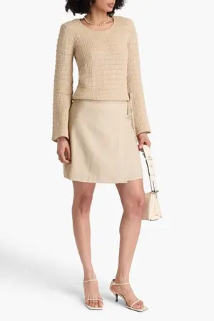 BY MALENE BIRGER Linen-blend Mini Wrap Skirt - Beige