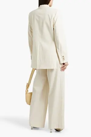 BY MALENE BIRGER Ophie Cotton-blend Seersucker Blazer - Ecru