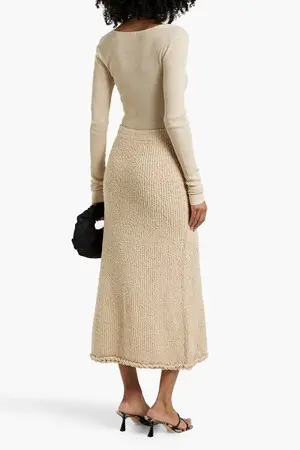 BY MALENE BIRGER Komi Bouclé-knit Cotton-blend Midi Skirt
