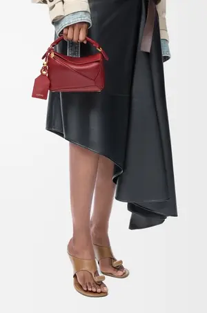 Loewe Mini Featherlight Puzzle Bag Burnt Red
