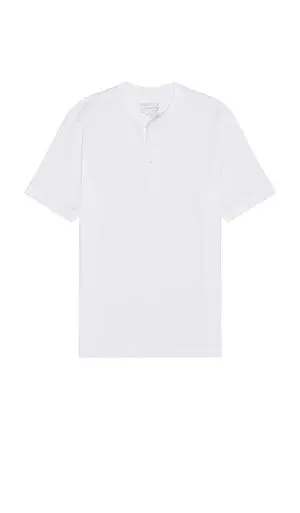 Faherty Brand Short Sleeve Sunwashed Henley - White