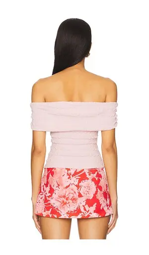 Astr The Label Off-shoulder Textured Knit Top