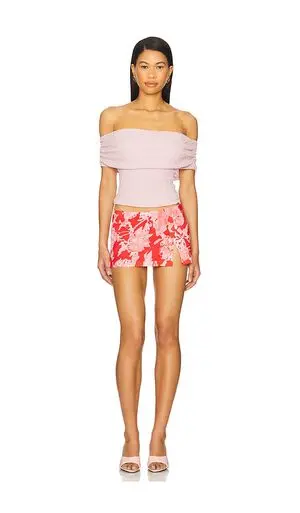 Astr The Label Off-shoulder Textured Knit Top