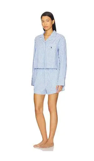 Polo Ralph Lauren Crop & Boxer Pj Set In Blue - White Cloud & Hydrangea