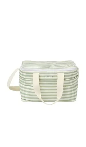 SUNNYLIFE Light Cooler Bag In Sage - La Palma Sage Stipe