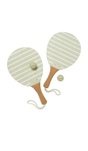 SUNNYLIFE Vintage Beach Paddles In Sage - La Palma Sage Stripe