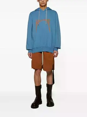 Rick Owens Graphic-print Hoodie - Blue