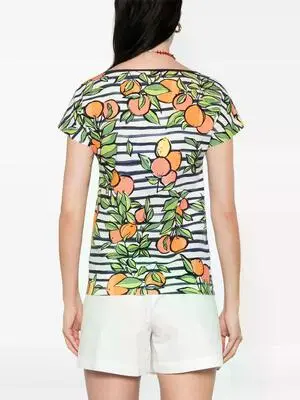 MARCCAIN Striped Fruit Print T-shirt