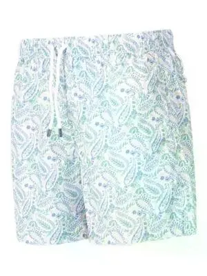 Fedeli Floral-print Swim Shorts - Green
