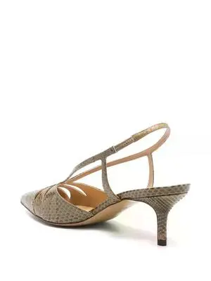 FRANCESCO RUSSO 55mm Snakeskin Pumps - Brown