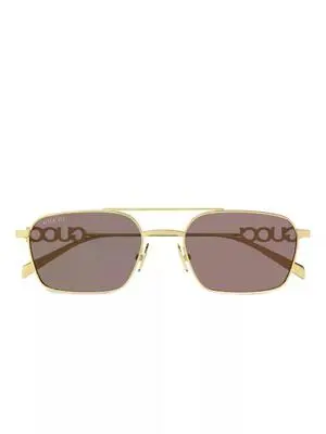 Gucci Navigator-frame Sunglasses - Gold
