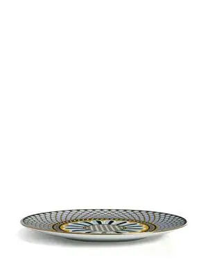 La DoubleJ Floral-print Platter - Blue