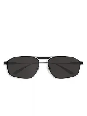 Balenciaga Metal Frame Rectangular Sunglasses - Black