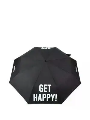 Moschino Slogan-print Compact Umbrella - Black