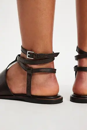 Free People All Aboard Asymmetric Sandals - Espresso