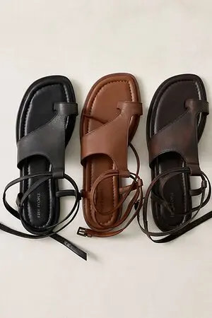 Free People All Aboard Asymmetric Sandals - Espresso