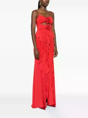 NISSA Floral-appliqué Maxi Dress