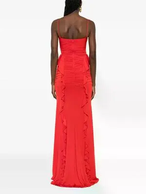 NISSA Floral-appliqué Maxi Dress
