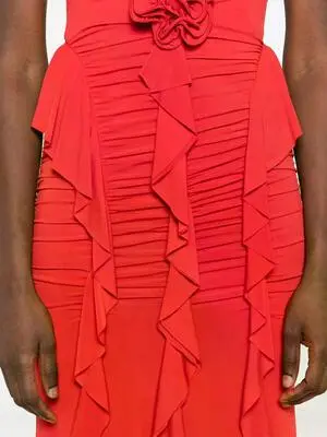 NISSA Floral-appliqué Maxi Dress