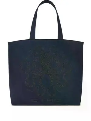 Etro Octopus-embroidered Tote Bag - Blue