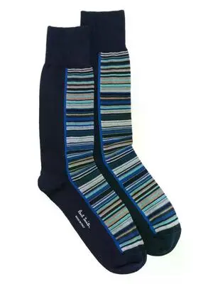 Paul Smith Half Signature Socks - Blue