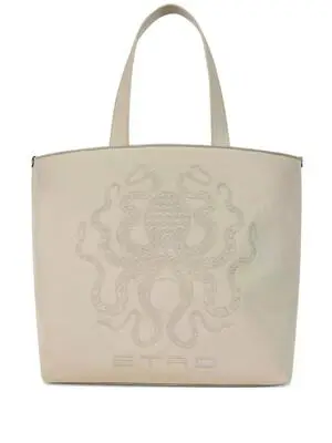 Etro Octopus-embroidered Tote Bag - Neutrals