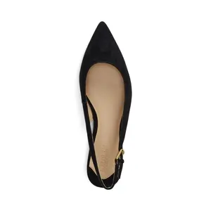 Ralph Lauren Londyn Suede Slingback Flats - Black