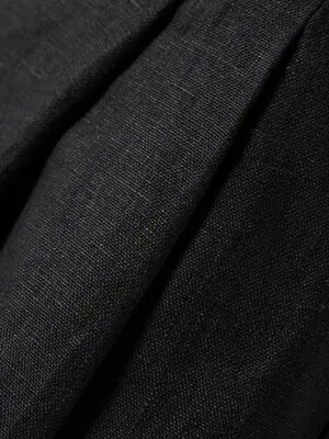 Posse Marchello Pleated Linen Bermuda Shorts - Black