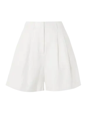 Posse Marchello Pleated Linen Bermuda Shorts - Neutrals
