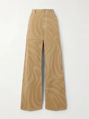 Emilio Pucci Printed Cotton-canvas Wide-leg Pants - Neutrals